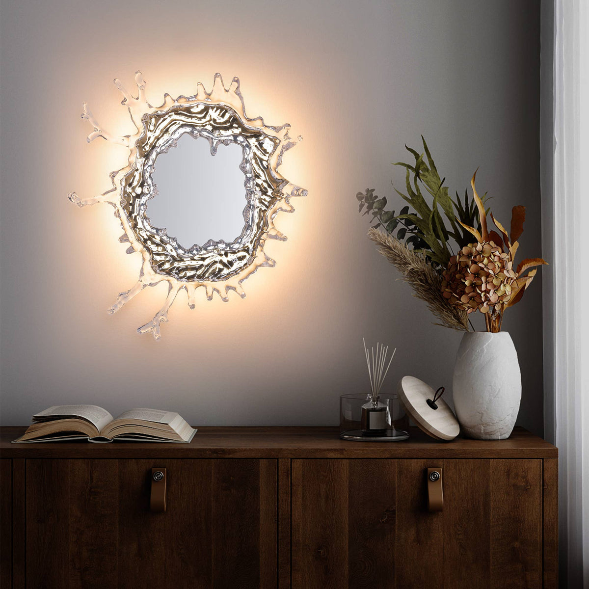 Backlit Water Splash Mirror: Large – Lux Haus